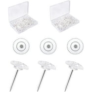 50 PCS Clear Push Pins, Office Supplies Clear Thumb Tacks for Wall ...