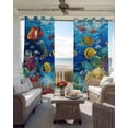 Cartoon Fish Blackout Curtains 39 Inches Long for Bedroom, Blue ...