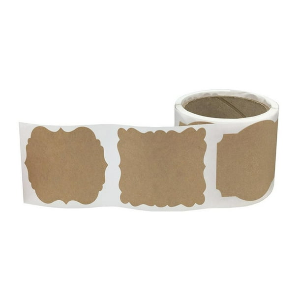 300x Kraft Labels Blank Stickers DIY 3 Styles Kraft Paper Labels for ...