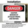 Caution Beware Of Jet Blast Props And Rotors OSHA Danger Vinyl Decal ...