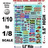 White Vinyl R/C Racing Sponsor Sticker Gang Sheet 41-1/8th 1/10th Scale ...