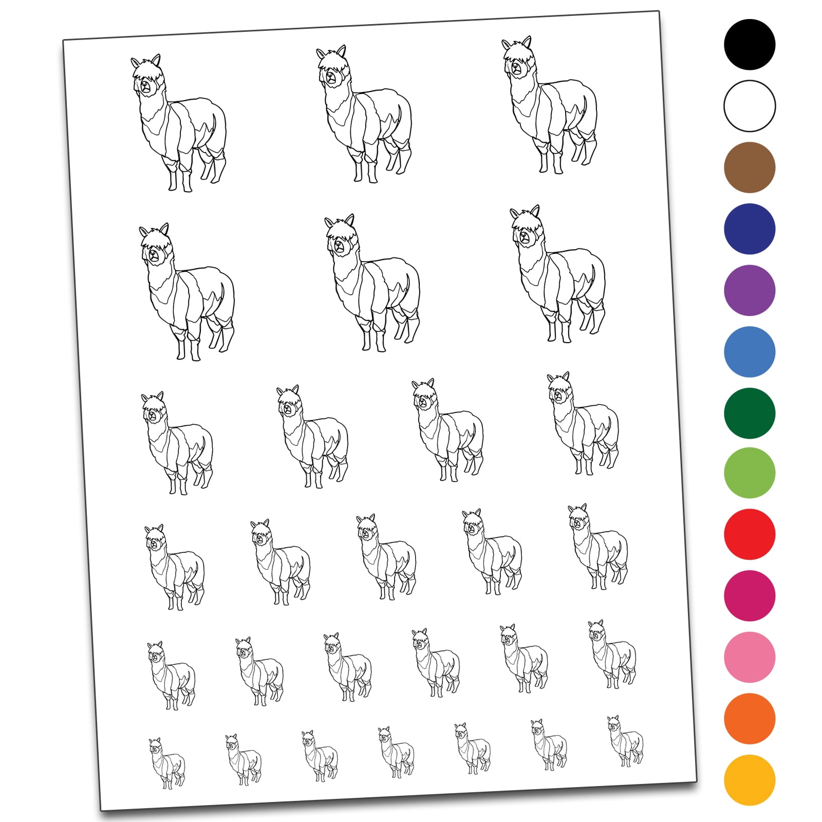 Alpaca Artsy Contour Line Water Resistant Temporary Tattoo Set Fake ...