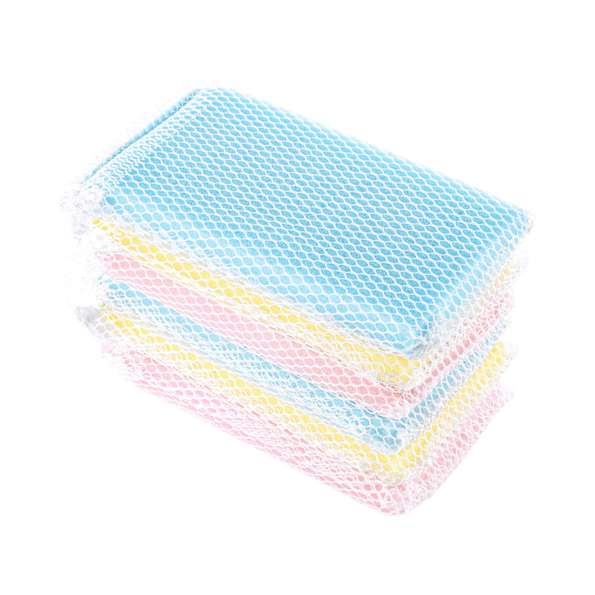 Happon 5 Pack Mesh Net Home Kitchen Cleaning Dishwash Sponge Assorted ...