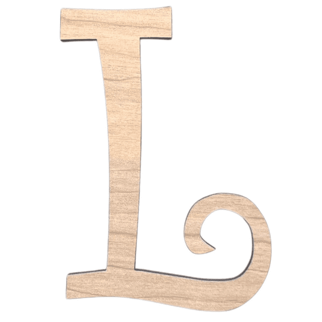 Krafty Supply - 12" Tall Birch Letter L | 1/4" Birch Plywood |Curlz ...