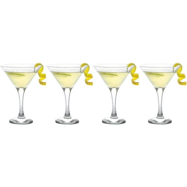 EPURE Glass 4 Piece Stemmed Martini Glass Set - for Drinking Martinis ...