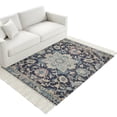 Bedroom Rug Carpet 3'x 5', Blue Boho Washable Floor Carpet with Tassels ...