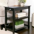 Functional End Table with Power Outlets - Black - Walmart.com
