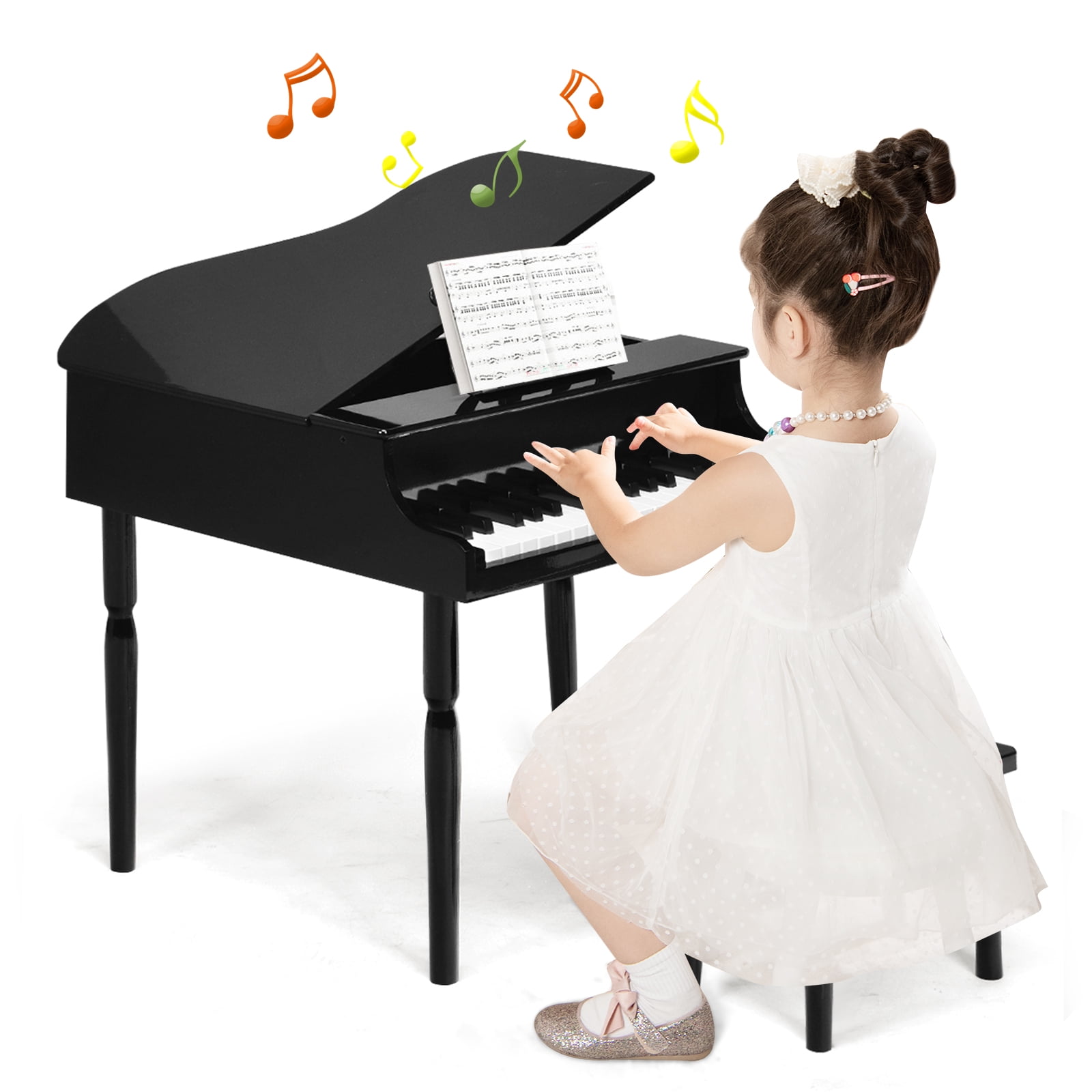 Coelon 30 Key Classical Kids Piano, Mini Toy Grand Piano with Bench ...