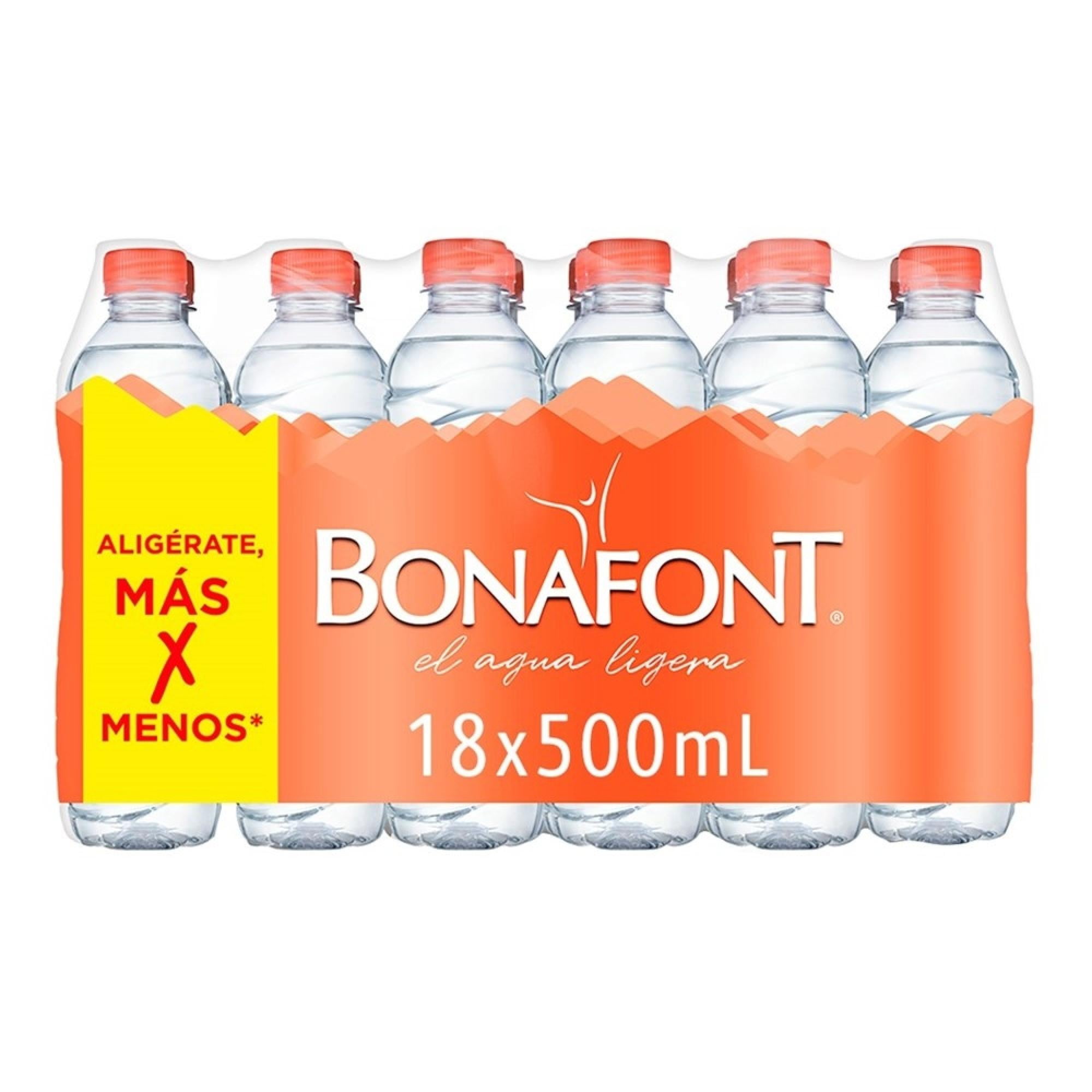 Agua Bonafont natural 18 botellas de 500 ml c/u | Walmart en línea