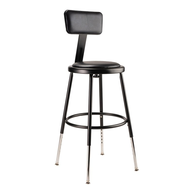 NPS 6400 Series 19-27" Modern Heavy Duty Vinyl Padded Steel Metal Stool ...