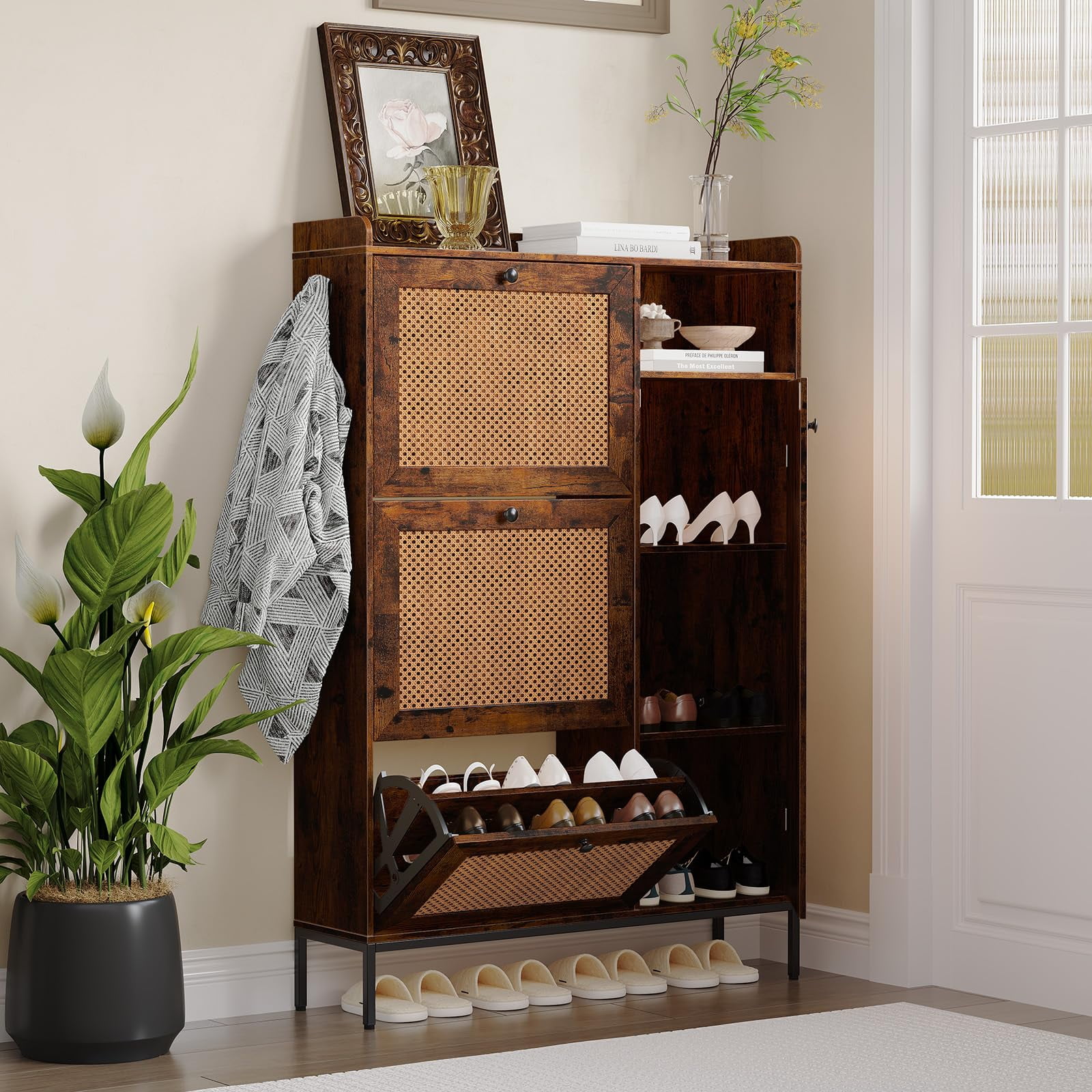 Click here for Tropow Shoe Storage Cabinet 3 Tier Shoe Cabinet Wi... prices