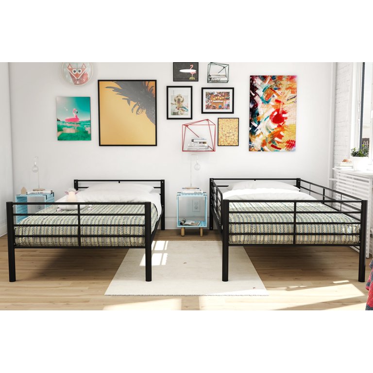 Mainstays Twin over Twin Convertible Bunk Bed, Black tourtal.ir