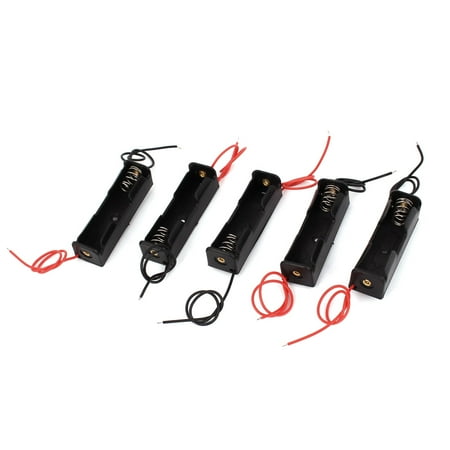 5 Pcs 2 Wired Spring Clip Plastic Battery Holder Case for 1 x 1.5V ...