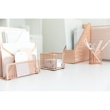 Monte 5 Piece Rose Gold Desk Organizer Set with Desktop Hanging File ...
