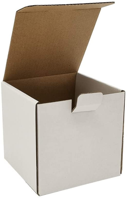 CH-BOX 50 Pack 4x4x4'' Small Corrugated Box Mailers White for Shipping ...