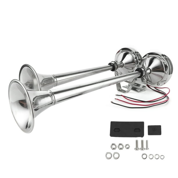 Dual Horn,125db Dual Trumpet 12V Electric Dual Trumpet Stainless Steel ...