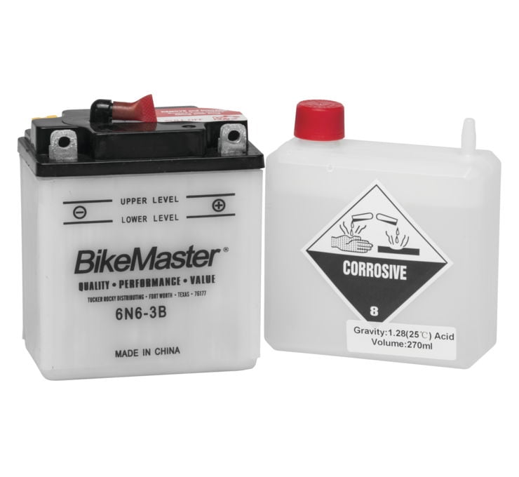 BikeMaster Conventional Battery 6N6-3B for Honda CB125S 1973-1976, 1978 ...