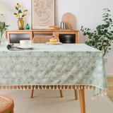 Korean Style Small Daisy Cotton Floral Tablecloth,Tea Table Decoration ...