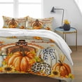 4 Piece Duvet Cover Set Twin, Thanksgiving Turkey Fall Pumpkin Soft ...