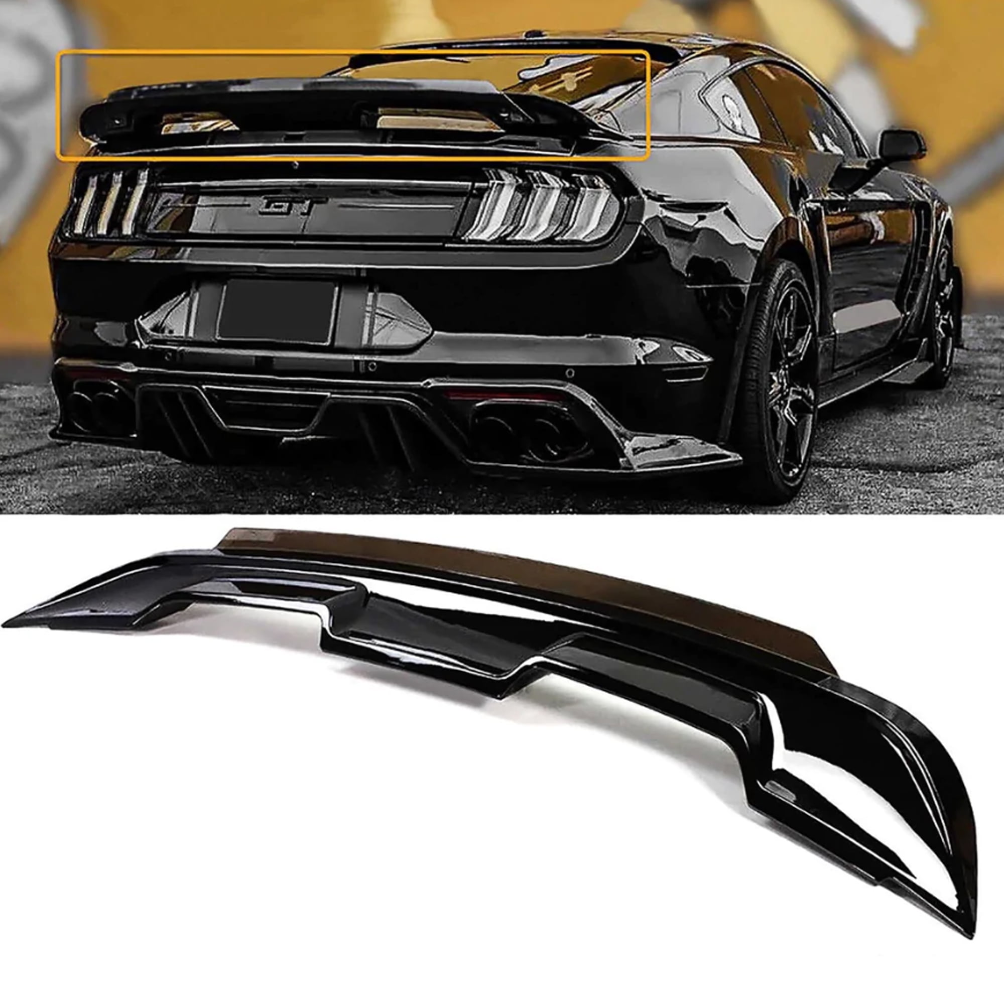 NINTE Rear Spoiler for 2015-2022 Ford Mustang GT500 Style W/ Smoke ...