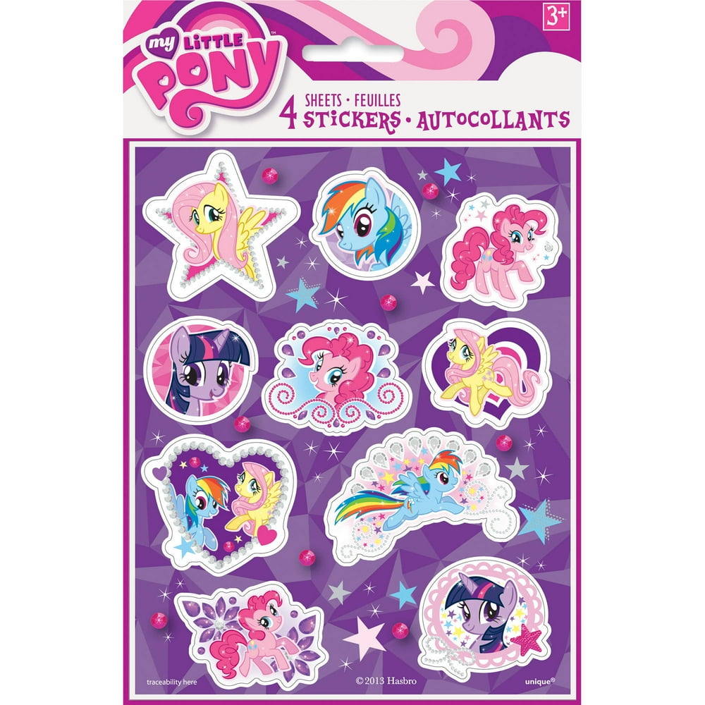 My Little Pony Sticker Sheets, 4ct - Walmart.com - Walmart.com