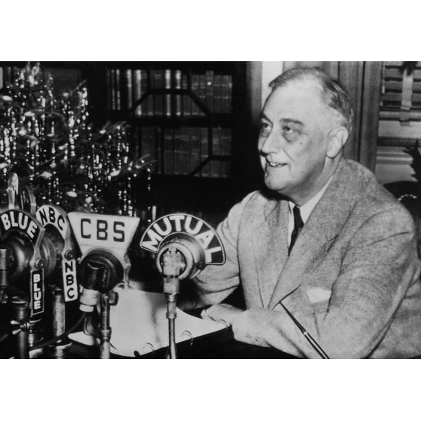 Franklin Roosevelt In Fireside Chat Reporting On The Ww2 Teheran And ...