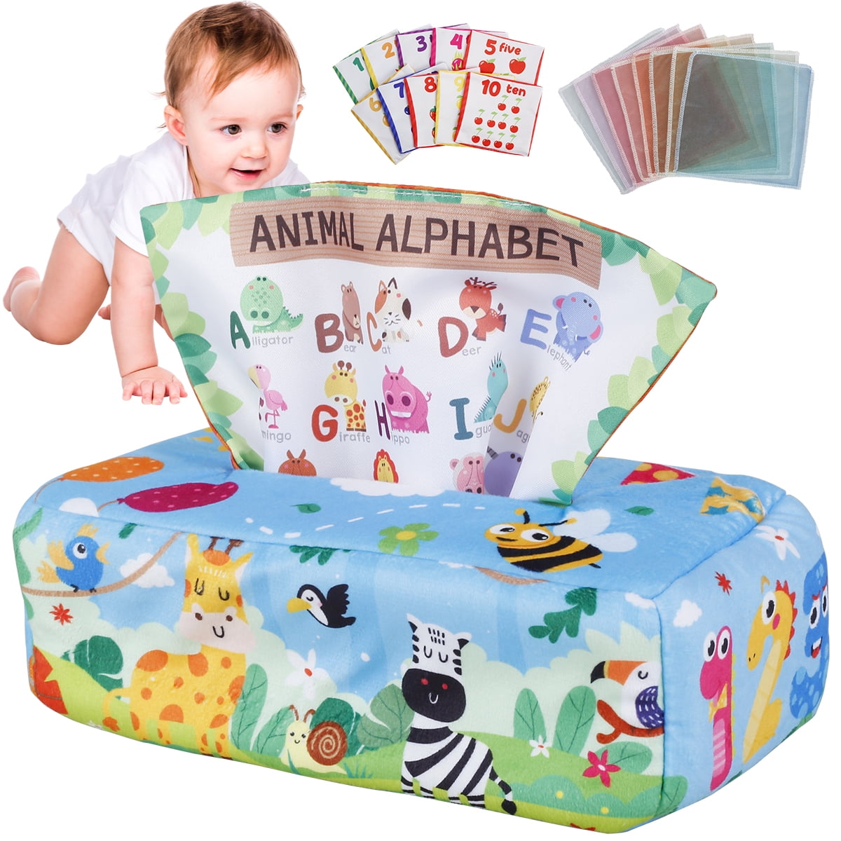 Gotydi Baby Tissue Box Toy, Magic Tissue Box with Digital Graphics ...
