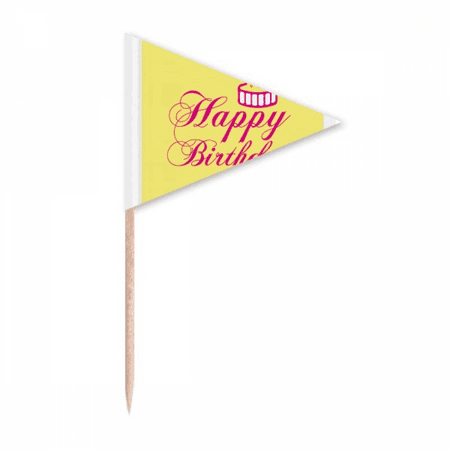 Birthday Wishes English Blessing Toothpick Triangle Cupcake Toppers ...