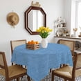 Blue Vintage Linen Table Cloth 60x60in, Waterproof Square Tablecloth ...