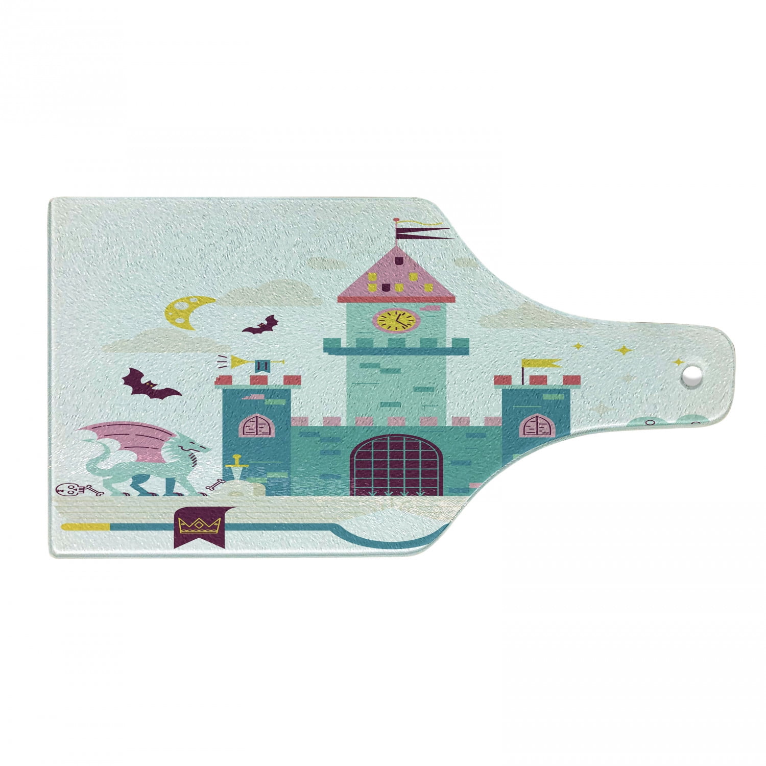 Magic Cutting Board, Kids Theme Detailed Magic Kingdom Castle Dragon ...