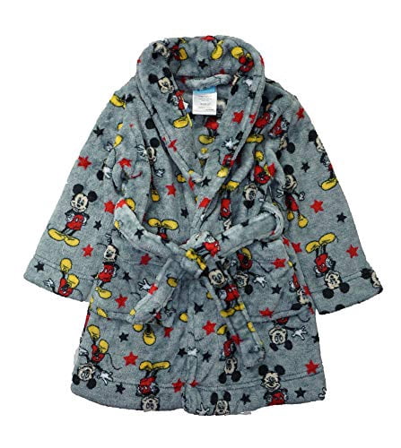 Disney Little Boys' Toddler Mickey Mouse Plush Robe, Gray, 2T - Walmart.com