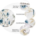 72x78 Inch Shower Curtain Blue Golden Floral Bathroom Decor, Waterproof ...