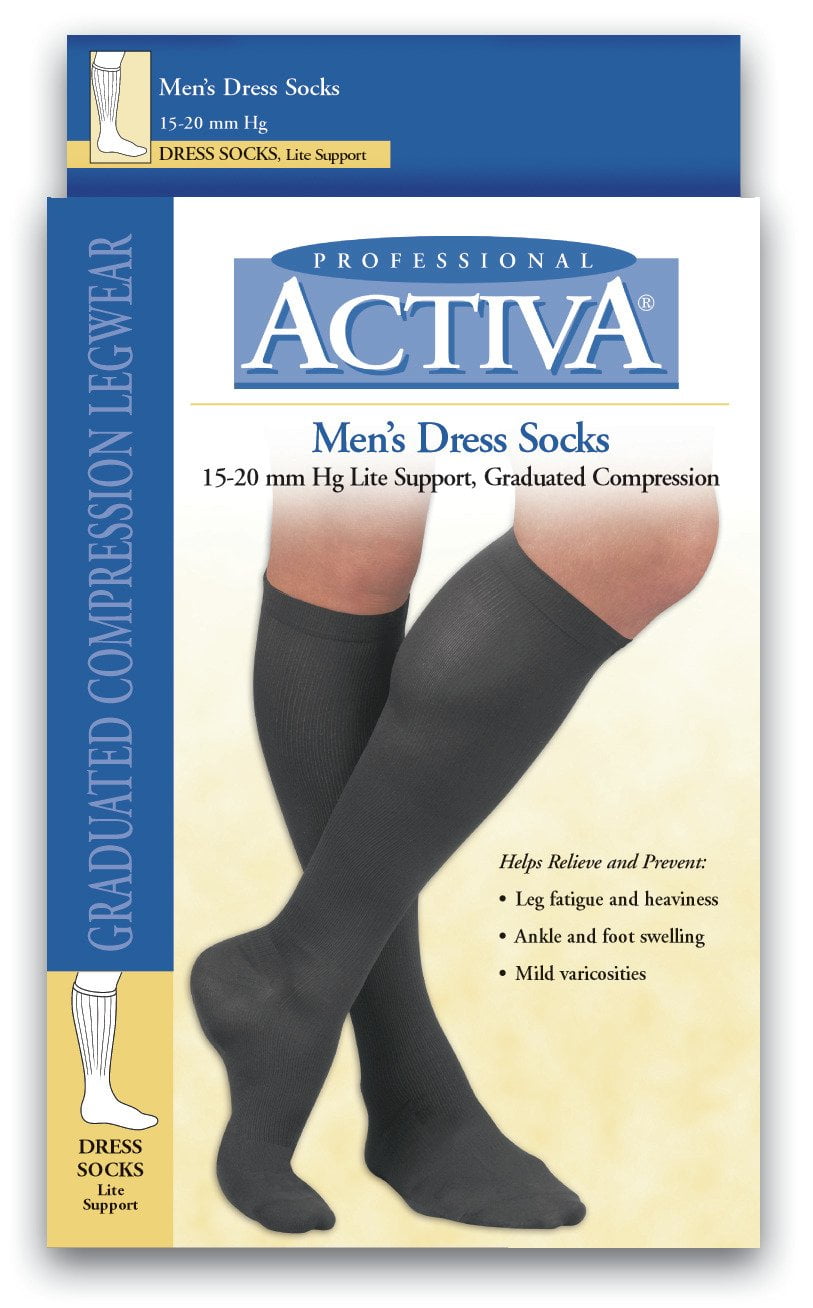 Activa H2541 Knee Compression Socks 15-20mmhg small, Navy, 1 pr each ...
