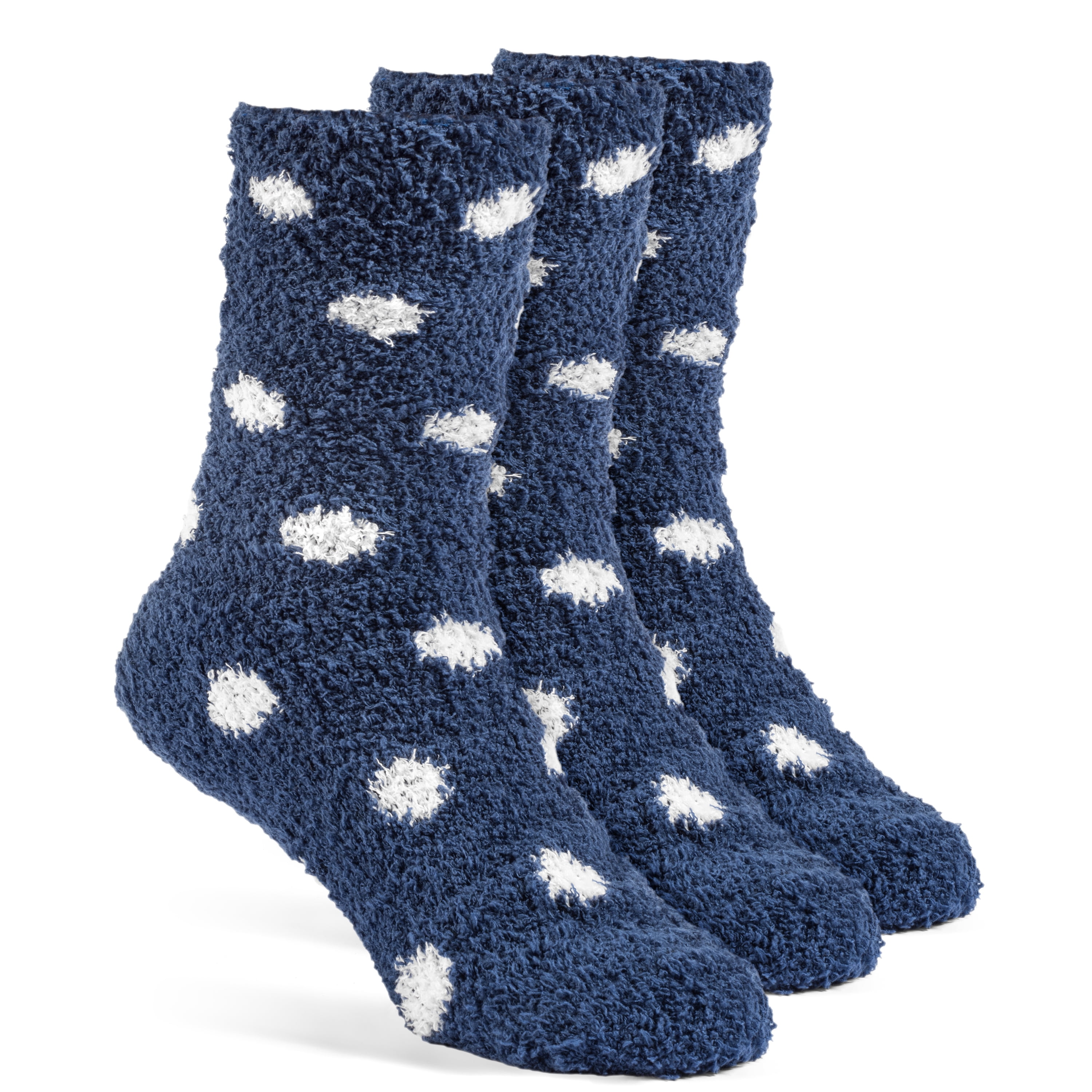 YolBer Girls' Dotted Fluffy Crew Fuzzy Socks - 3 Pairs - Walmart.com