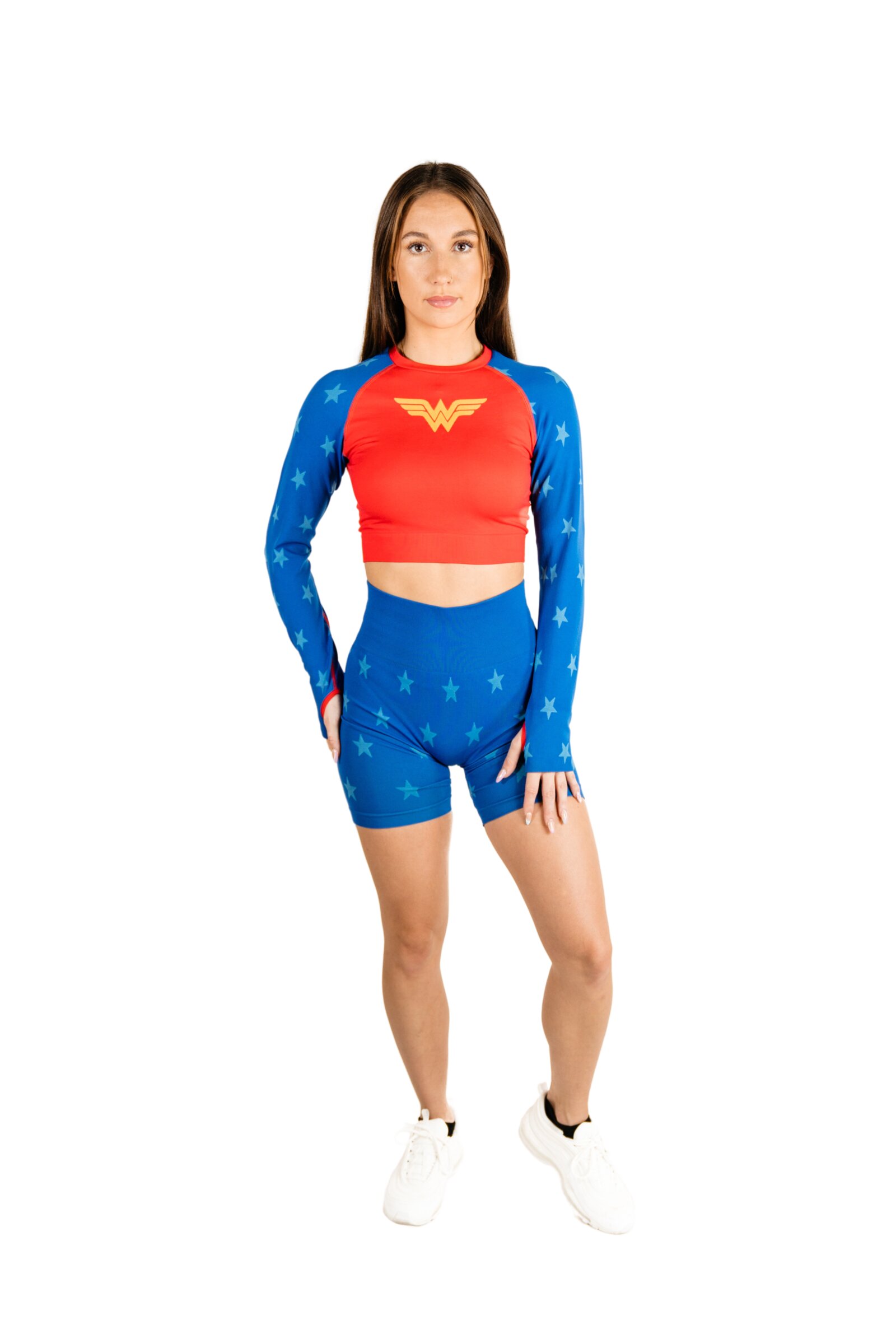 Wonder Woman Cosplay Active Workout Outfits ? Biker Short and Shirt 2PC ...