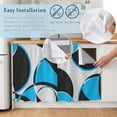 Blue Black Cabinet Curtains for Kitchen 10"W x 11"L, Abstract Grey ...