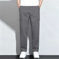 Chiccall Straight Leg Cargo Pants Men Casual Fashion Baggy Button ...