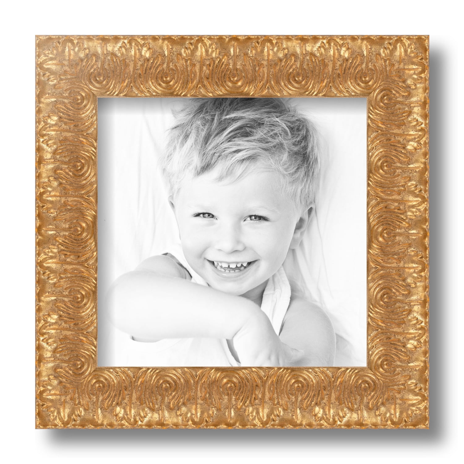 ArtToFrames 8x8 Inch Gold and Black Picture Frame, This Gold Wood ...