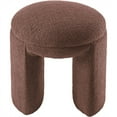 Meridian Furniture Bowen Brown Faux Shearling Teddy Fabric Ottoman ...