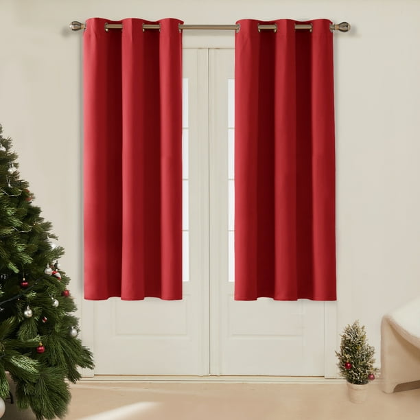 Deconovo Red Blackout Curtains Room Darkening Thermal Insulated Curtain ...