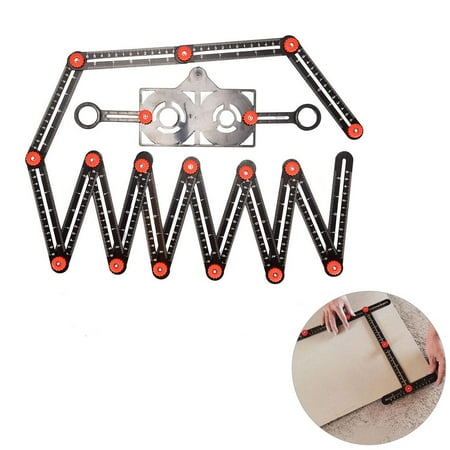 Aluminum Alloy Multi Angle Ruler Tile Tools Perforated Template Tool ...