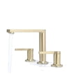 Basin Faucet Brushed Gold Brass Bathroom Sink Faucet 3 Hole Widespread ...
