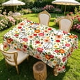 AUQ Floral Tablecloth – Indoor Outdoor Vinyl Table Cover with Flannel ...