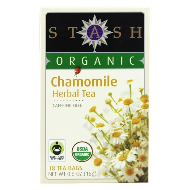 Stash Tea - Caffeine-Free Organic Chamomile Herbal Tea - 18 Tea Bags ...