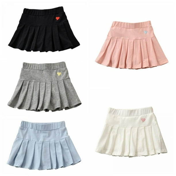 Girls Kids Plaid Skirt Pleated Mini Skater Uniform Skirt Toddler Tennis ...