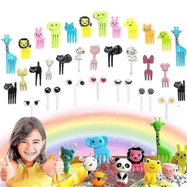 Cartoon Fruit Fork Toothpick Cute Animal Mini Bento Lunch Box Fruit ...