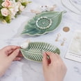2Pcs 2 Style Ceramic Jewelry Plates Storage Tray Leaf Sea Green 15~22 ...