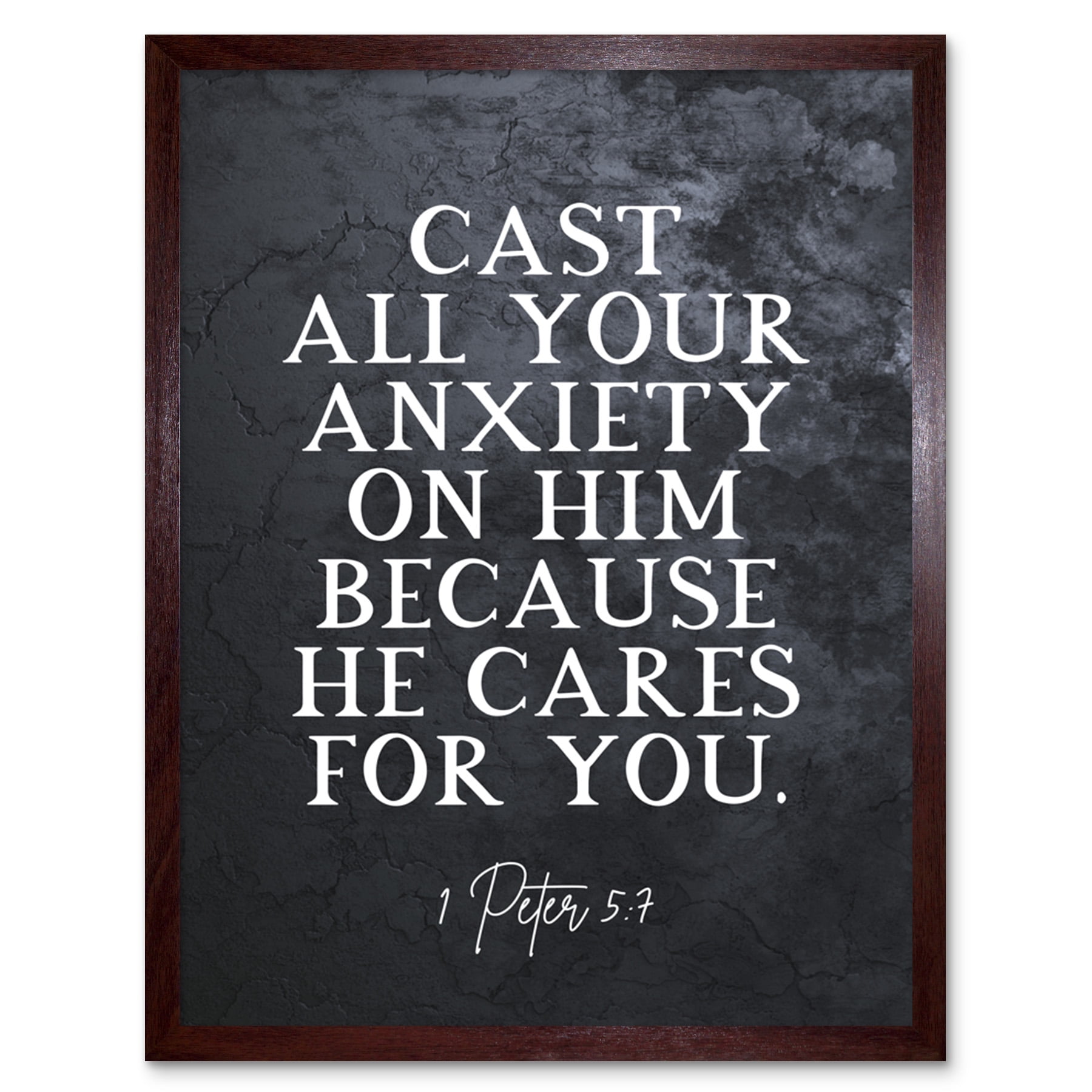 1 Peter 5:7 Cast All Your Anxiety On Him Christian Bible Verse Quote ...