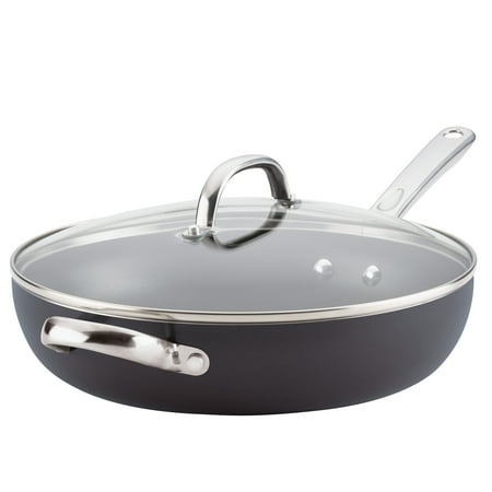 Farberware 12-Inch Buena Cocina Aluminum Non-Stick Black Covered Deep ...