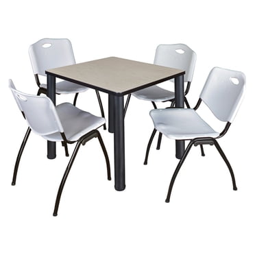 Kee 48" Square Breakroom Table- Grey/ Black - Walmart.com